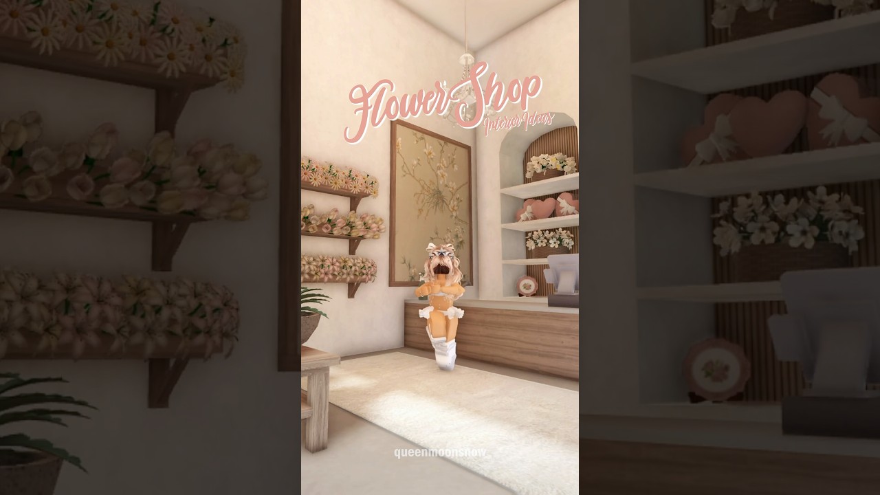 bloxburg paris city build spring interiors flower shop build ideas hacks decal 🤍 #bloxburg #roblox
