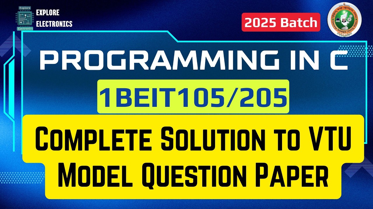 Complete Solution to VTU Model QP : Programming in C | 1BEIT105