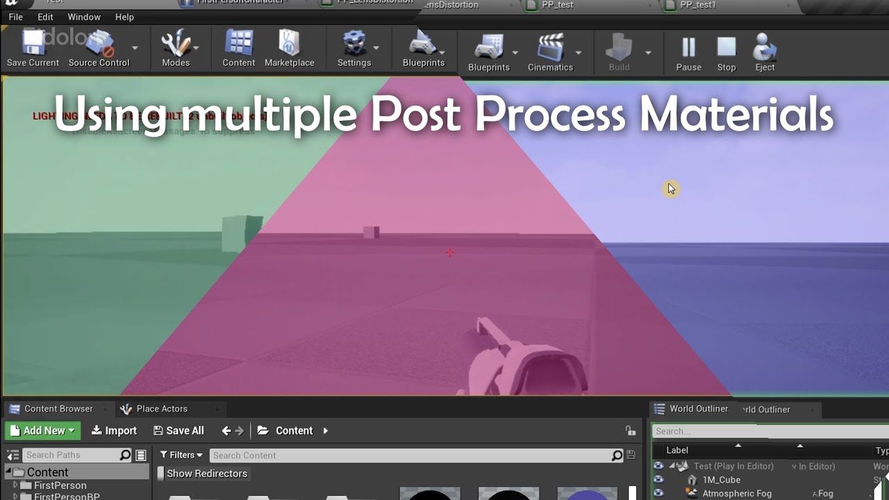 How to use Multiple Custom Post Process Materials using Blueprints in UE4