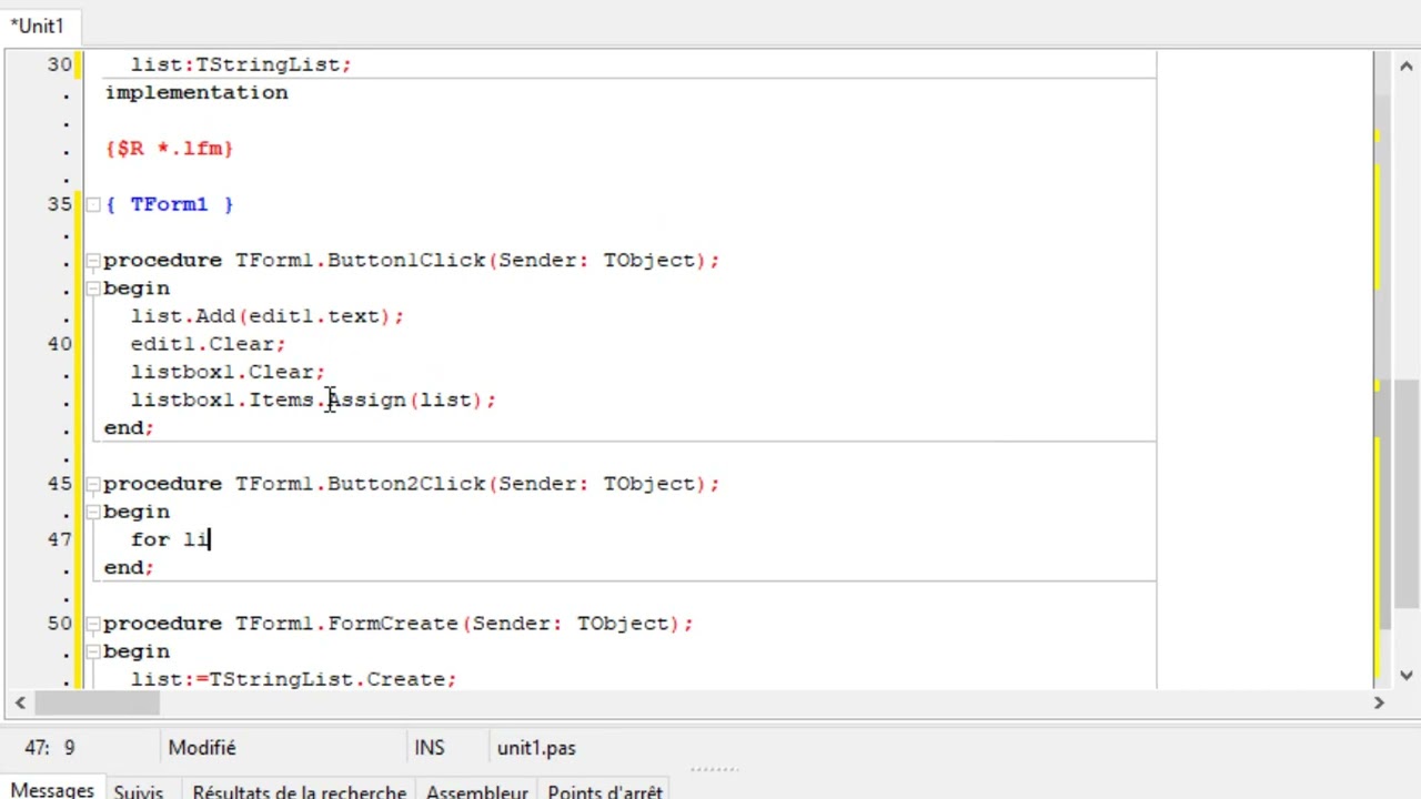 TStringList and ListBox