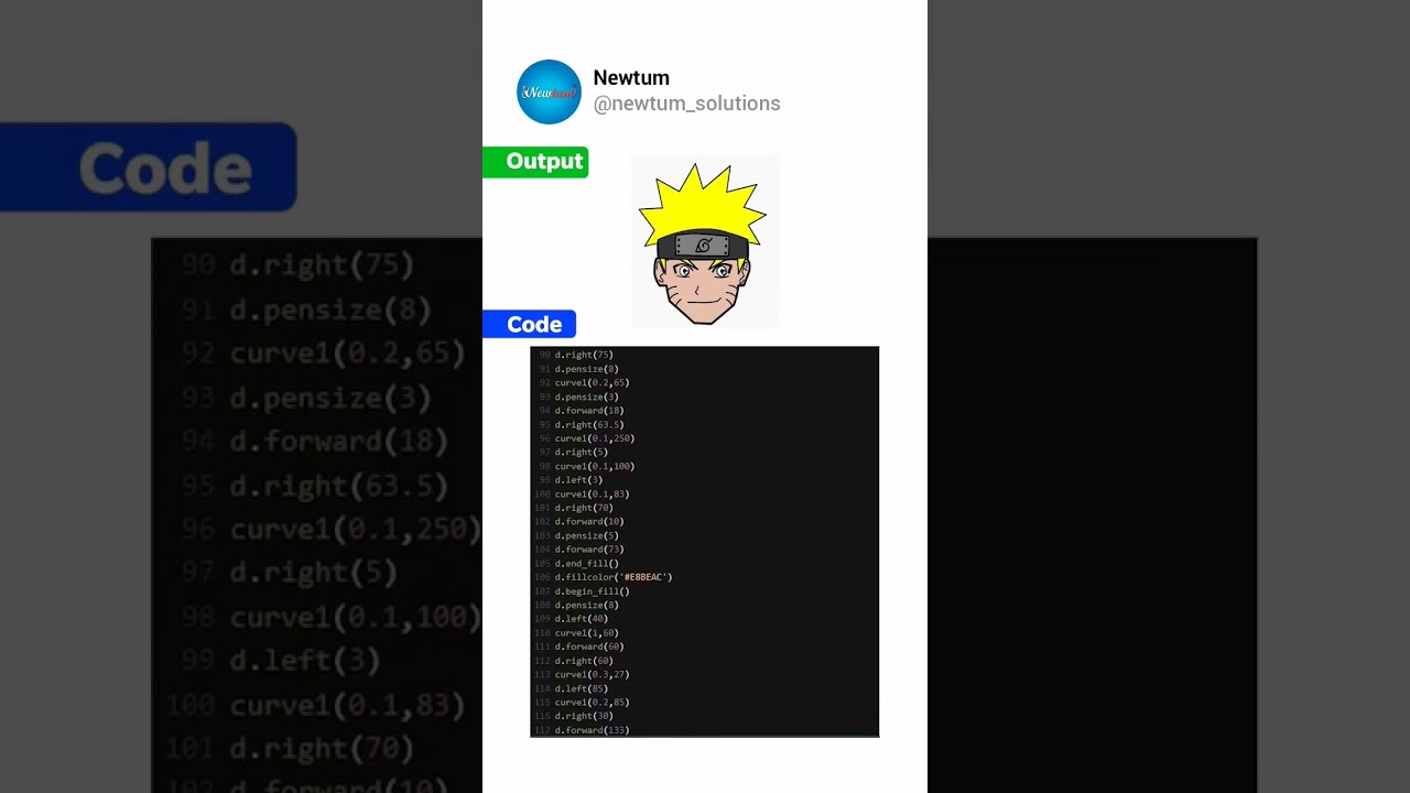 Draw Naruto in Python Using Turtle...