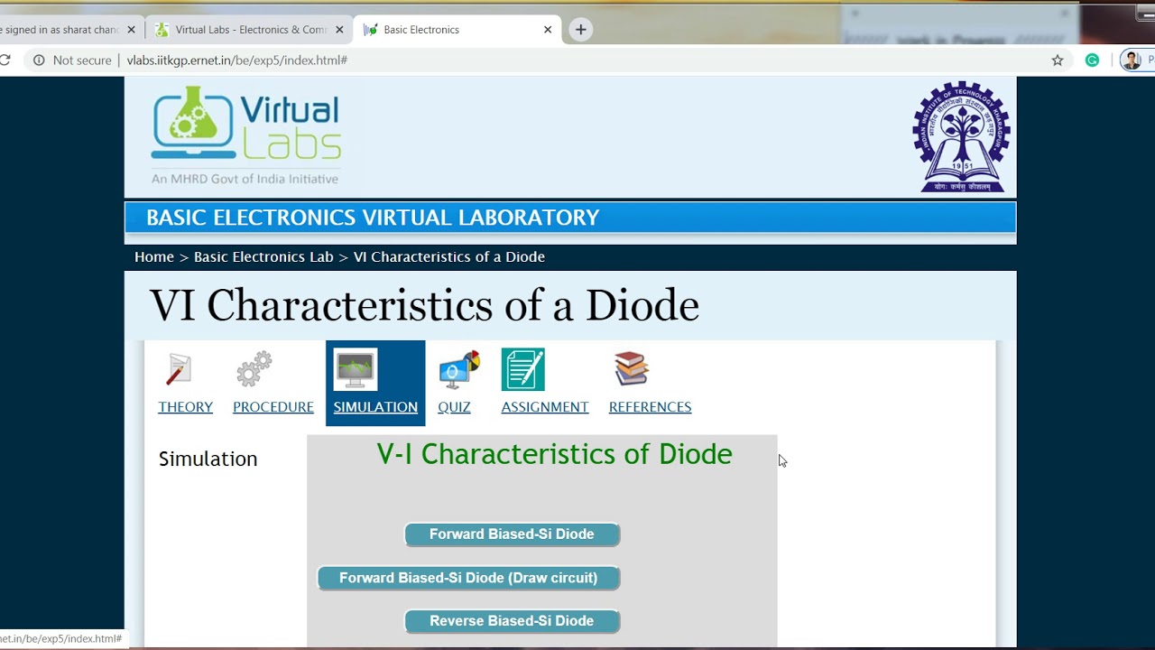 How to use virtual lab of Basic Electronics