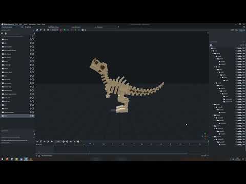 Minecraft Blockbench Jurassic Park Animals - Animation Test 1 - Trex Reanimated