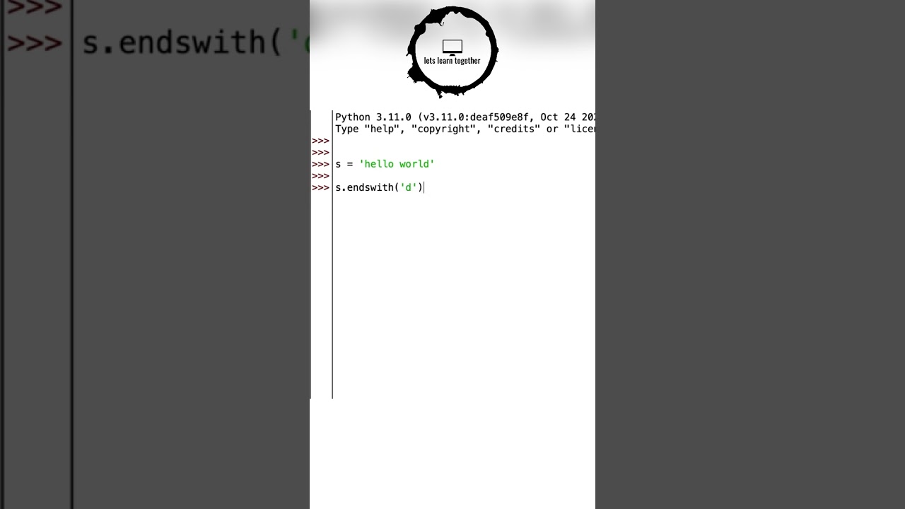 Python String Method (Endswith)