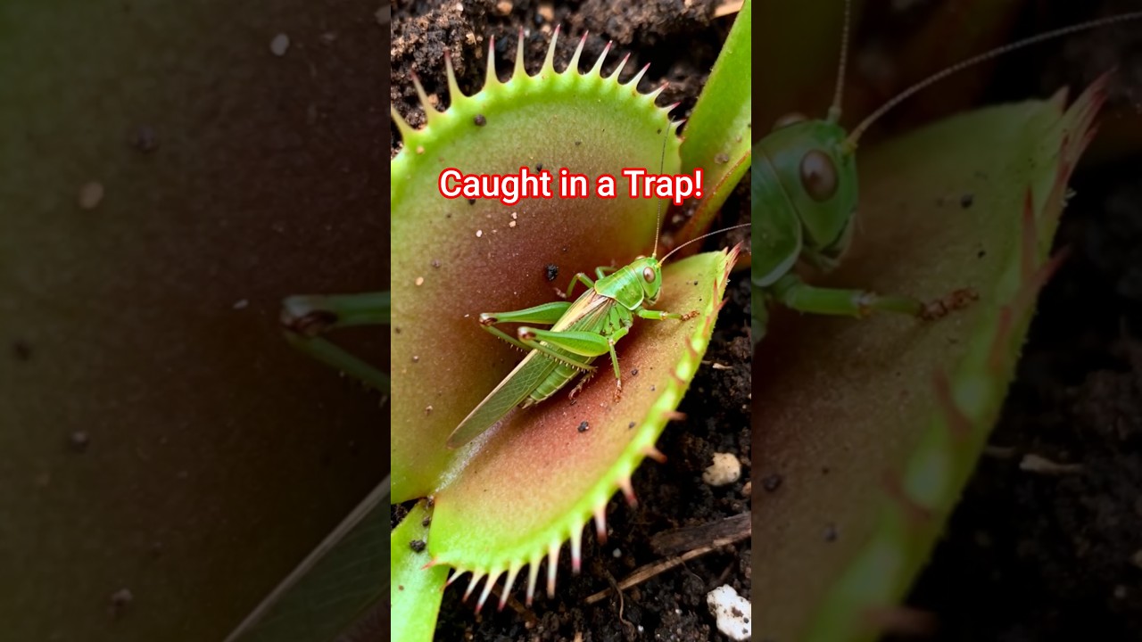 “Venus Flytrap Eats a Grasshopper 🦗 | Ultra-Realistic Close-Up