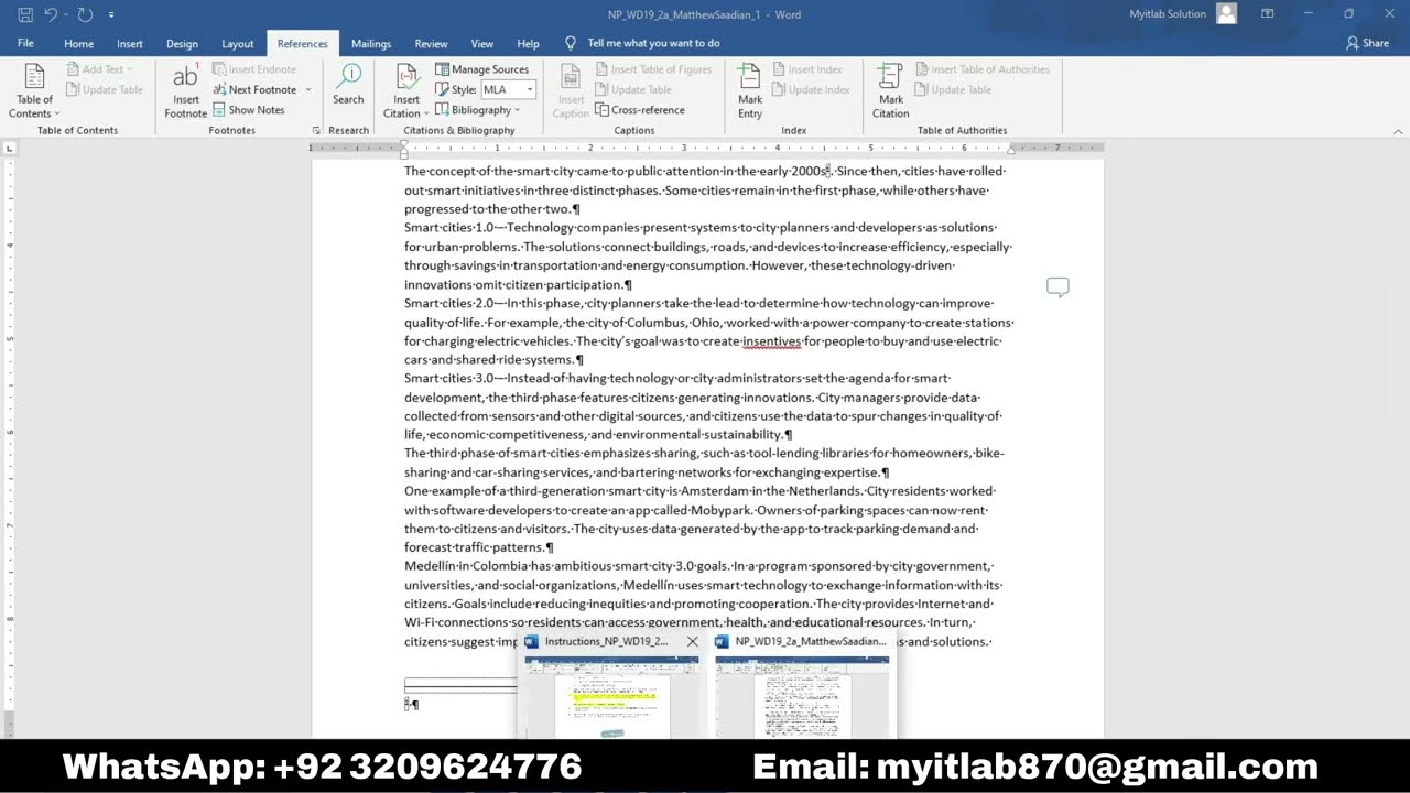 Word Module 2 SAM Project A Smart Cities | Word Module 2 SAM Project 1a