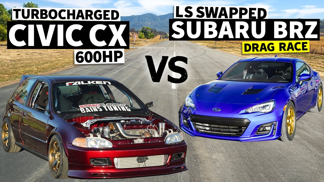 600-HP Honda Civic Drag Races LS-Swapped Subaru BRZ, Gets Sent Back to ...