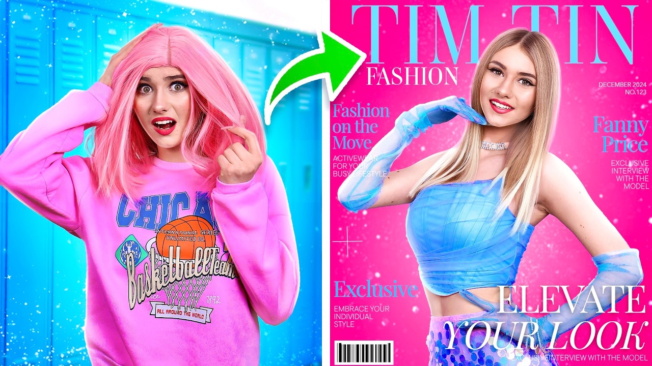 Makeover From Popular to Nerd! Tina and Eva Became Models