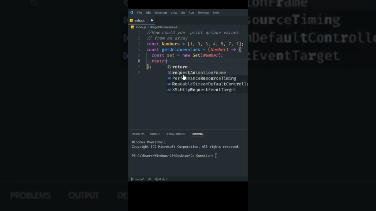 How to print unique values from a array using Set Data structure in javascript #coding #javascript