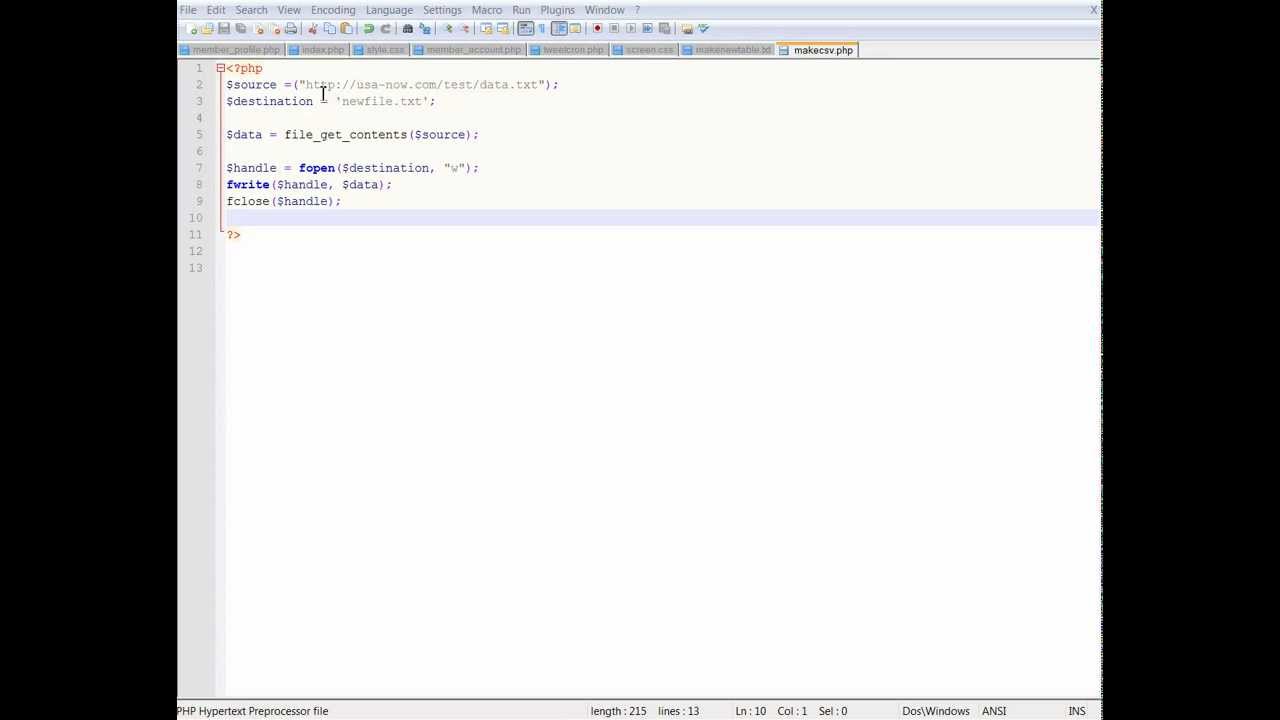PHP Copy a file from one server to another