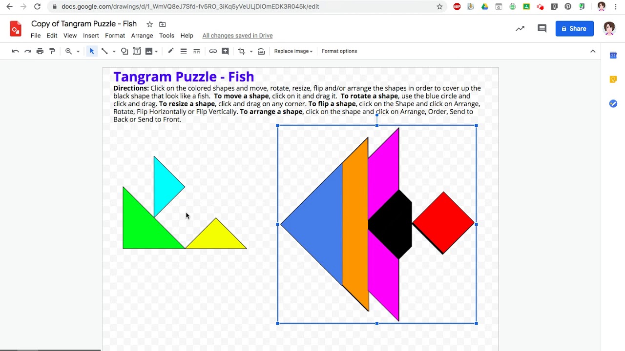 2nd Grade Tangrams-Google Drawing