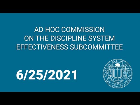 Ad Hoc Commission on the Discipline System Effectiveness Subcommittee 6-25-21