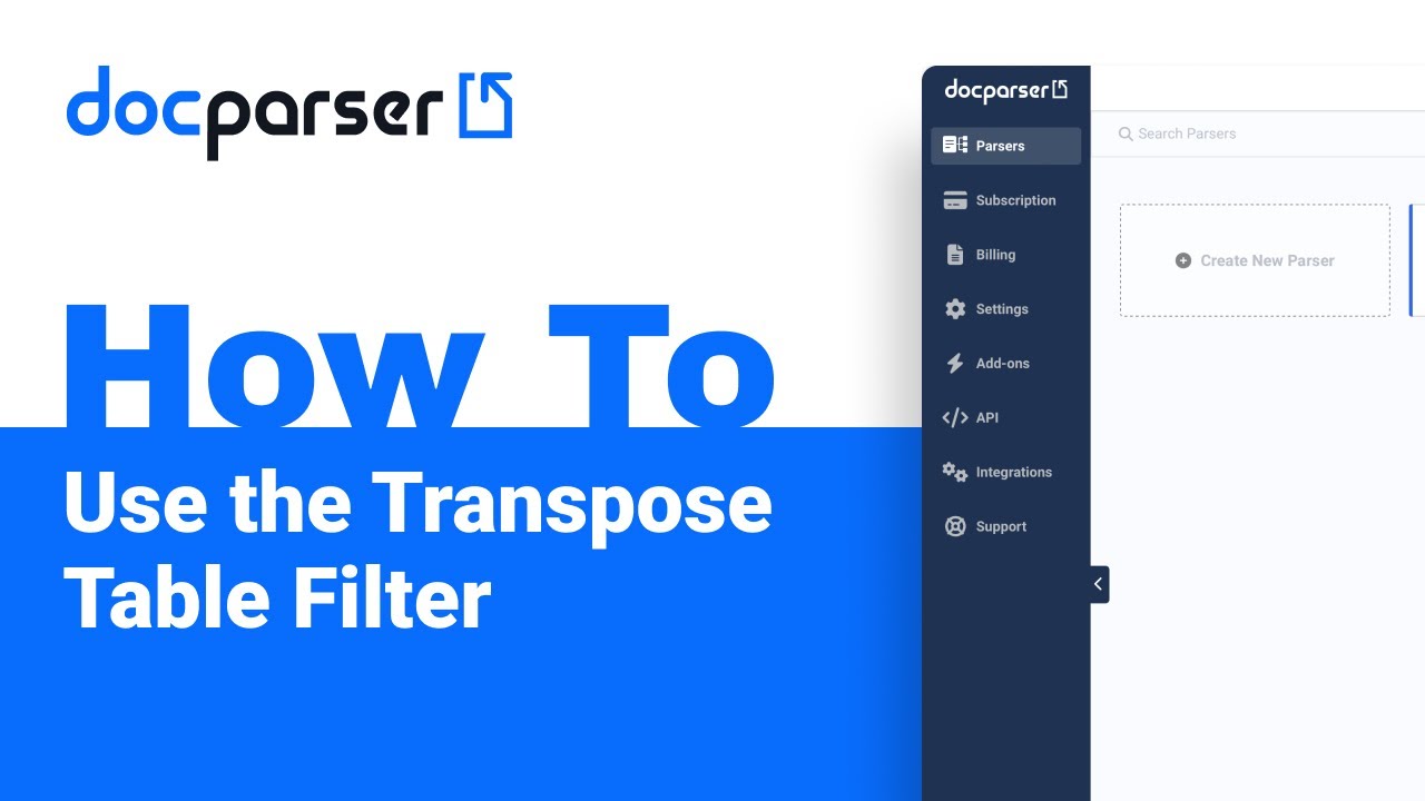 Docparser Academy: How to Use the Transpose Table Filter
