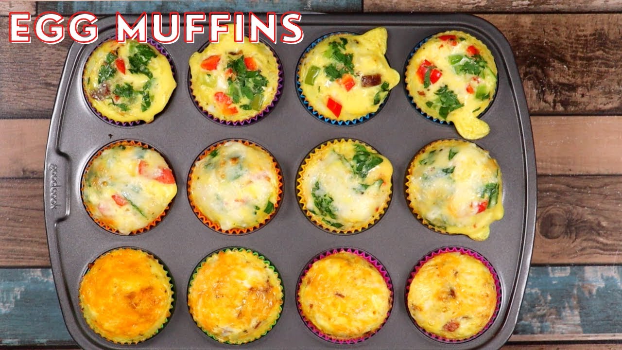 Easy Breakfast Egg Muffins 3 Ways - Egg Muffins