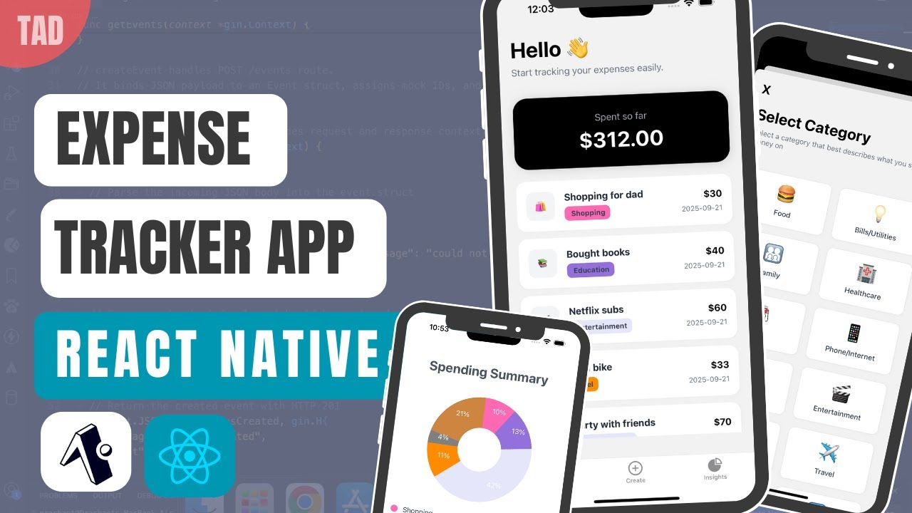 Build an Expense Tracker App With React Native & Expo - React Native Tutorial For Begineers