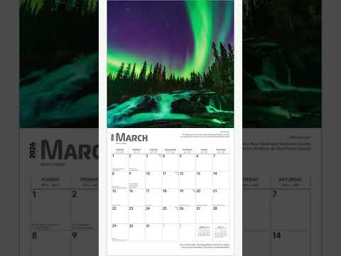 Aurora Borealis | 2026 Square Wall Calendar | Bilingual | Plastic-Free