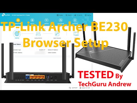 TP-Link Archer BE230 Dual-Band Wi-Fi 7 Router Browser Setup
