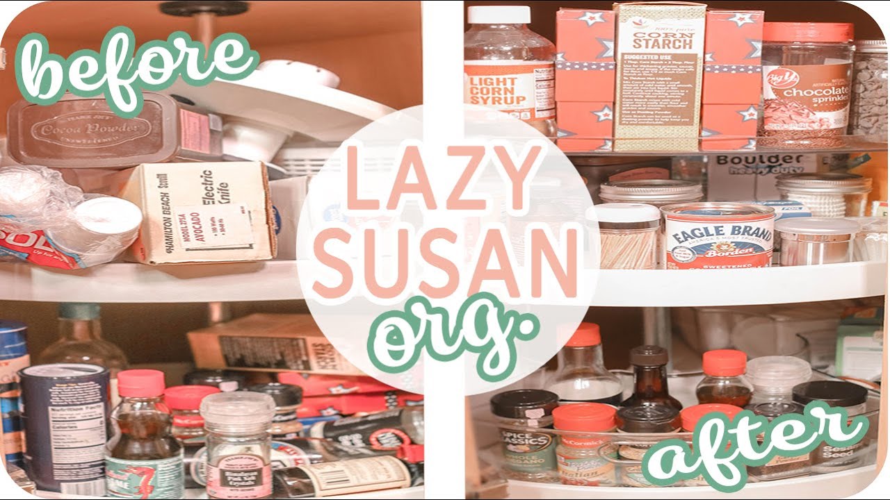 Lazy Susan Cabinet Organization (FINALLY A GOOD SOLUTION)
