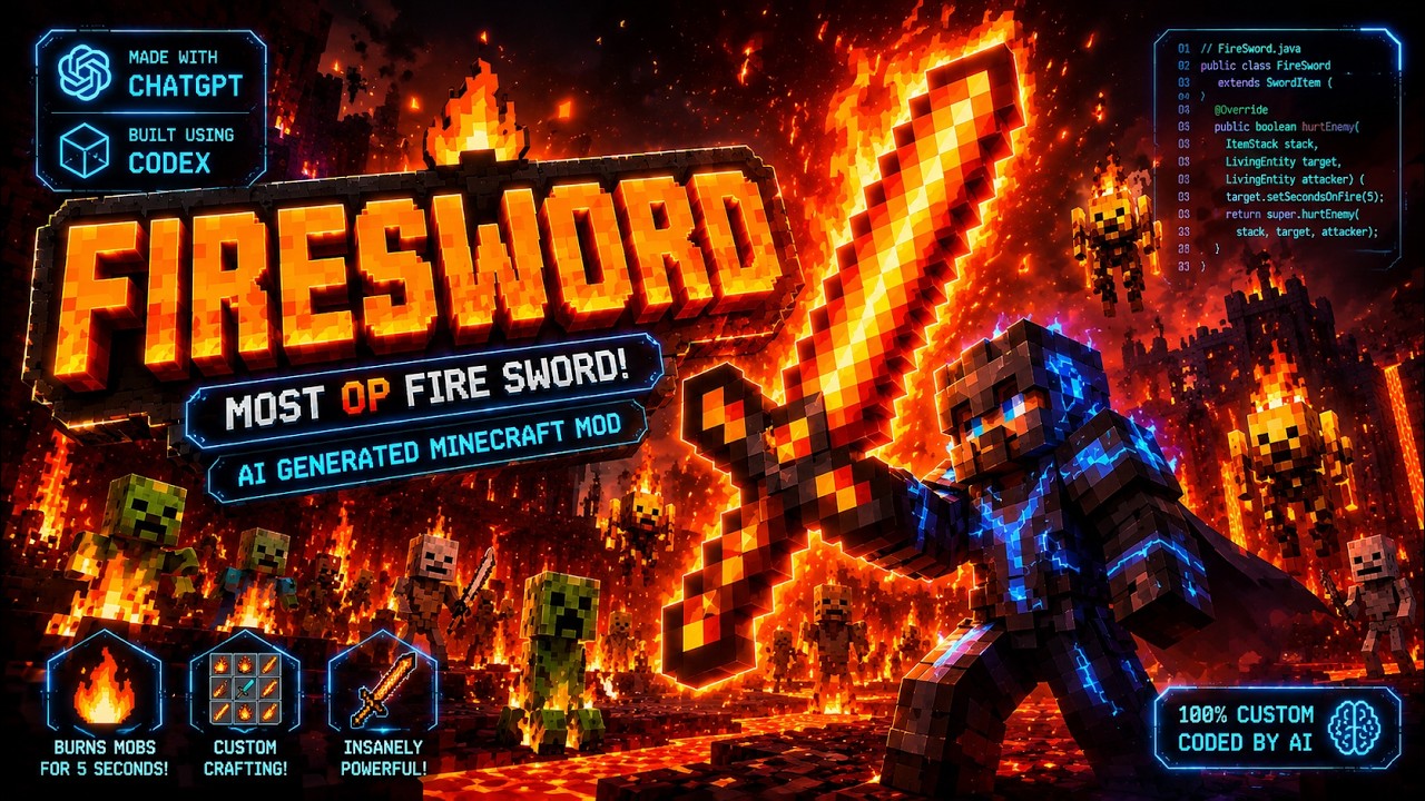 Coding a Minecraft Mod Using ONLY ChatGPT + Codex