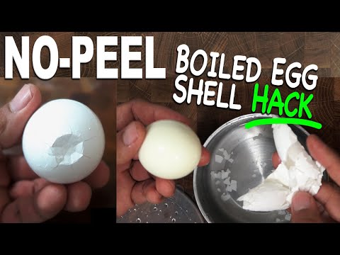 NO PEELING EGG SHELL HACK! How to Remove Boiled Egg Shell WITHOUT Any Peeling! (No-Peel Egg Trick)