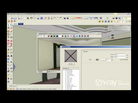 V-Ray for SketchUp - Using V-Ray two-sided material to create a curtain ...