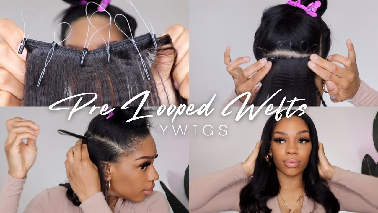 Pre Looped Micro link Weft Yaki Blowout Extensions At Home | FT. YWIGS