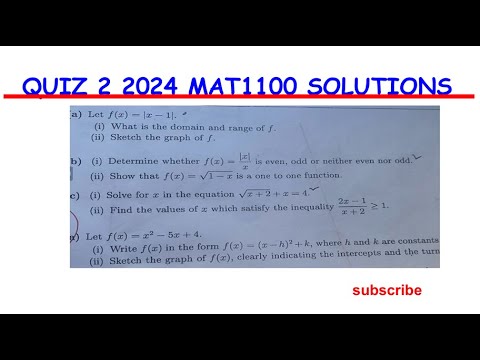 2024 QUIZ 2 MAT1100