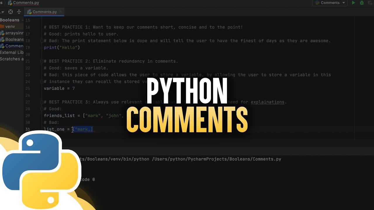 Python Comments | Best Practices For Comments In Python