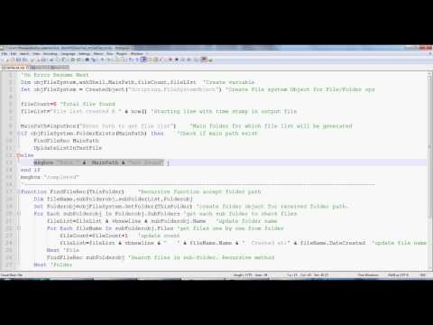 Vbscript to get list of files from folder