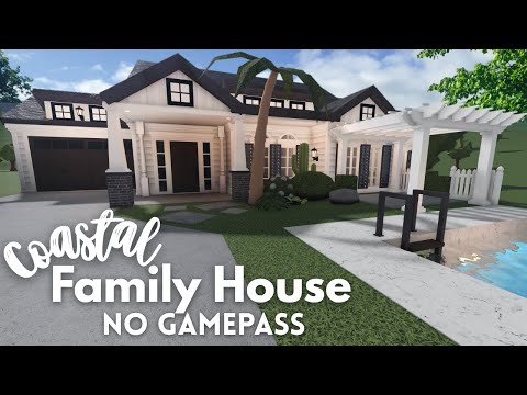 no gamepass coastal one story family house ☀️ bloxburg exterior tutorial!