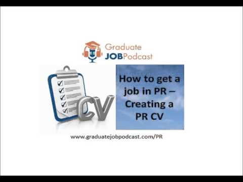 How to get a job in PR - (Creating a PR CV) - Sarah Stimson on the Graduate Job Podcast #7