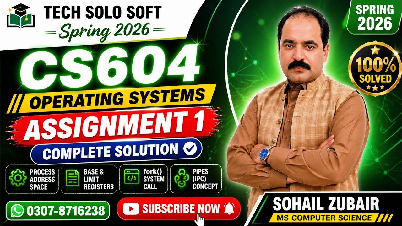 CS604 Assignment 1 Solution Spring 2026 | 100% Solved | Full Code + Explanation (VU) by Techsolosoft