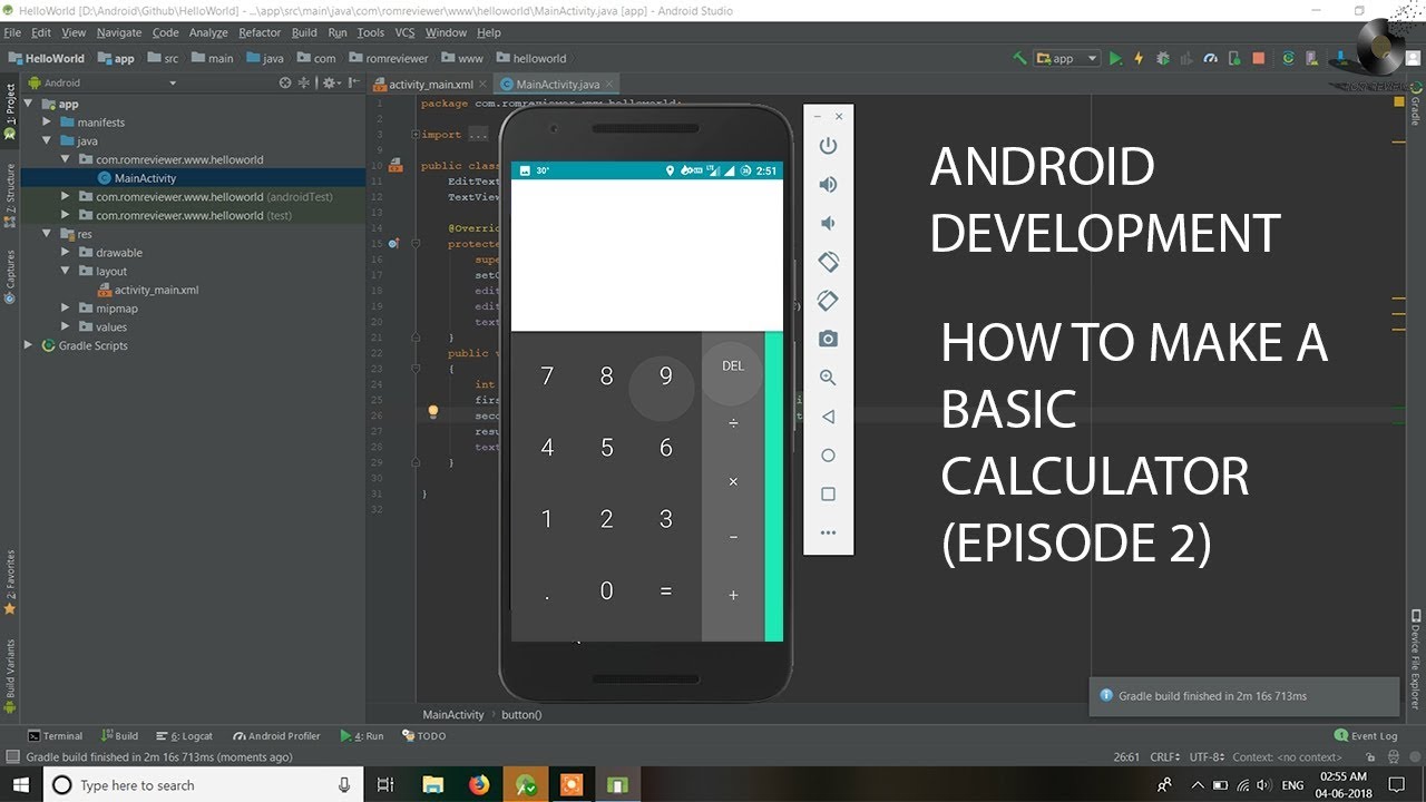 Android Application Development Tutorial - Episode 2 || HOW TO CODE A BASIC CALCULATOR ||HINDI||