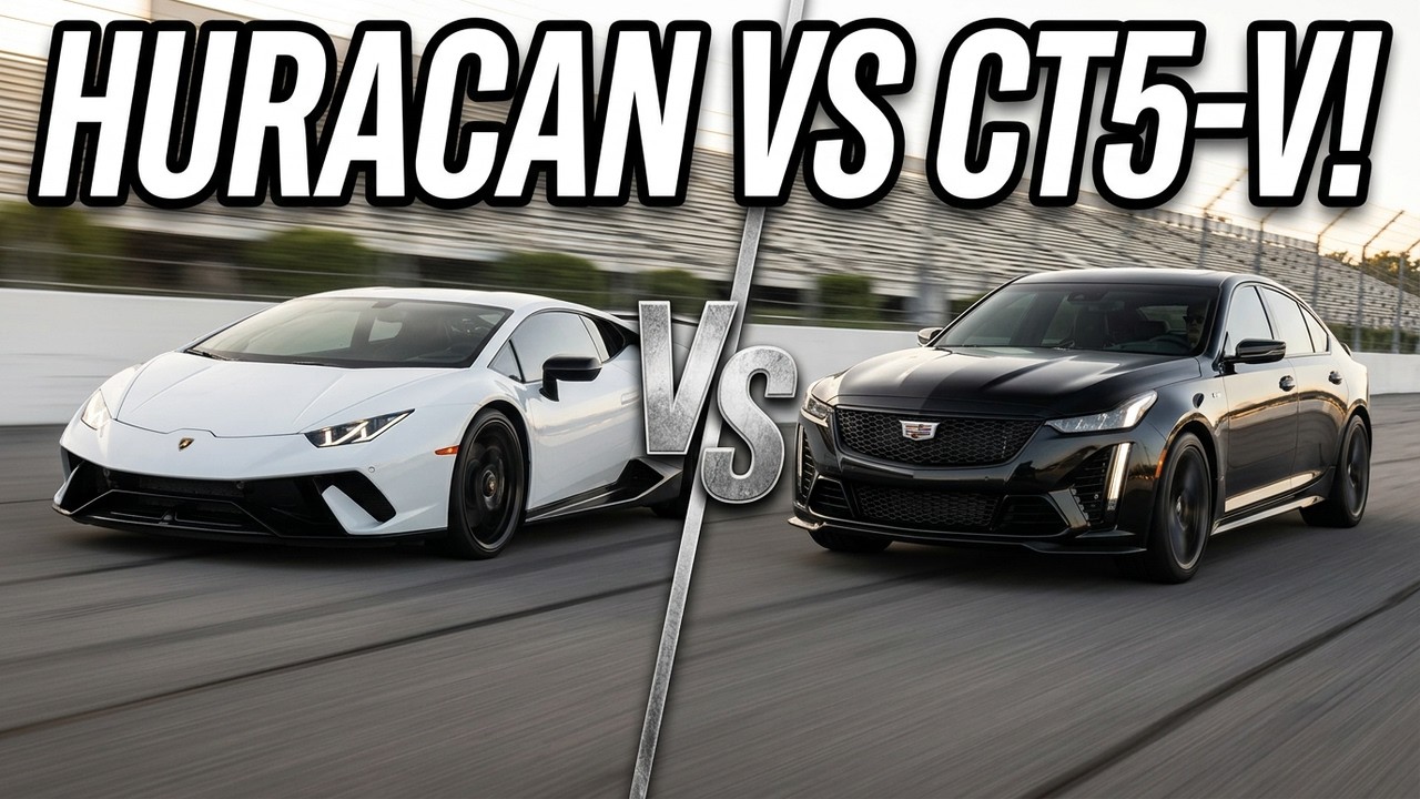 Cadillac CT5-V Blackwing Races Lambo Huracan and Mustang, Someone Gets ...