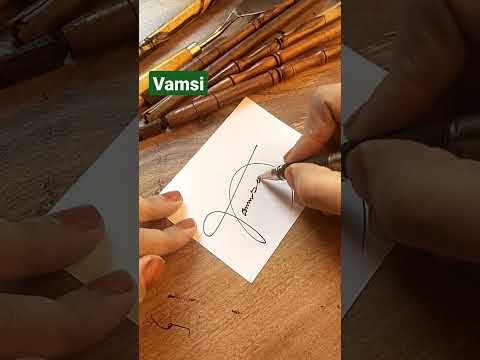 Vamsi name signature ideas #calligraphy #ytshorts #artist #art #satisfying #paint #youtubeshorts