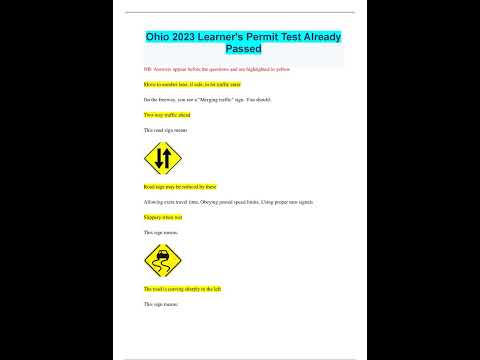 Ohio 2023 Learner's Permit Test Already Passed