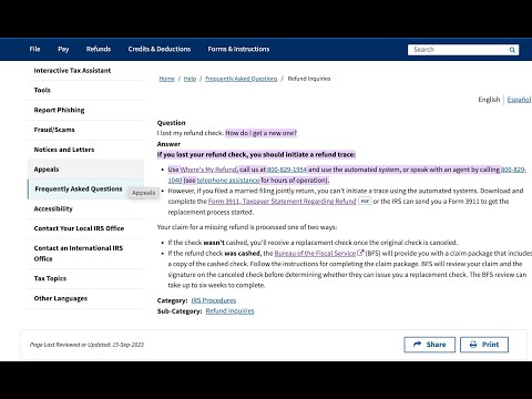 How To Find a Lost Tax Refund Check