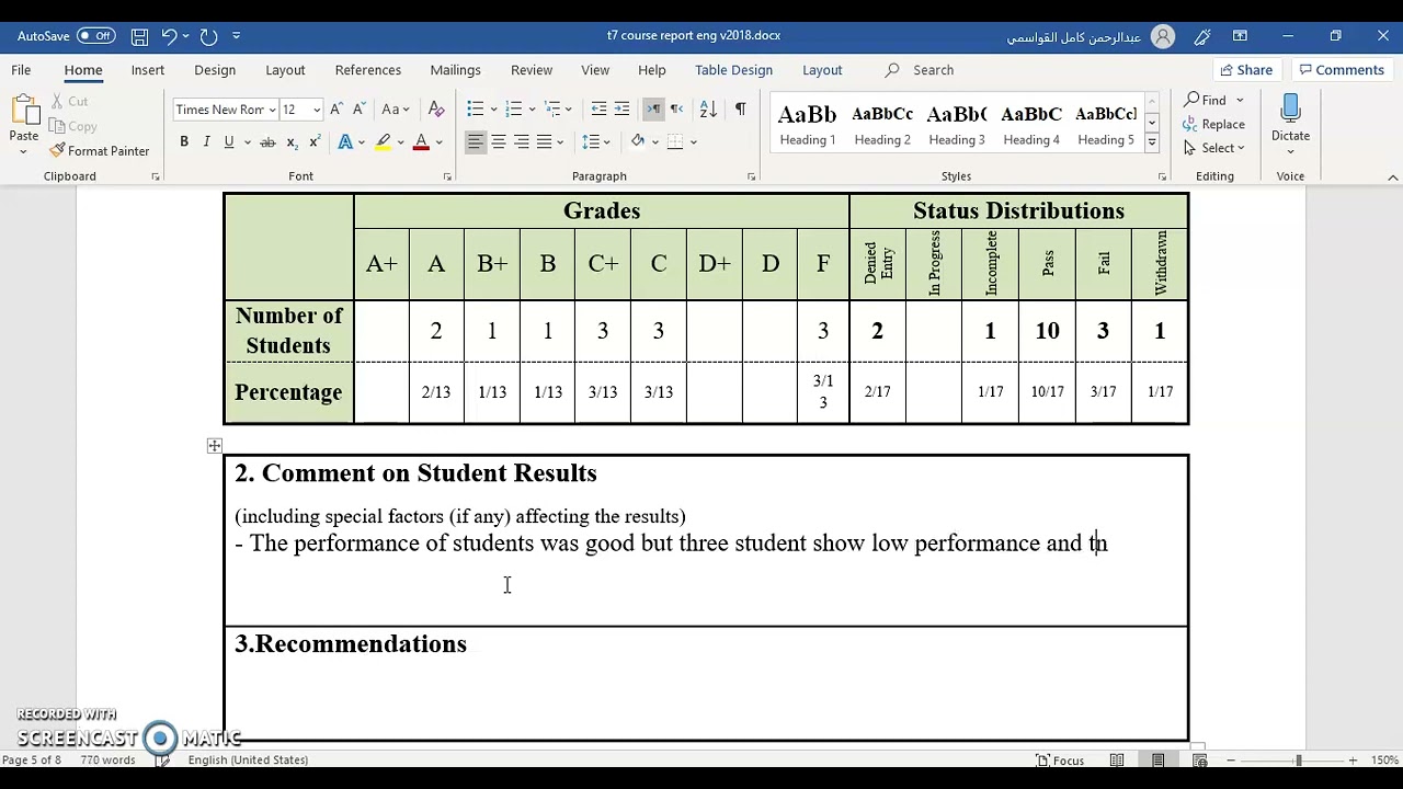 #NCAAA How to fill NCAAA new 2018 form Course Report Part 4