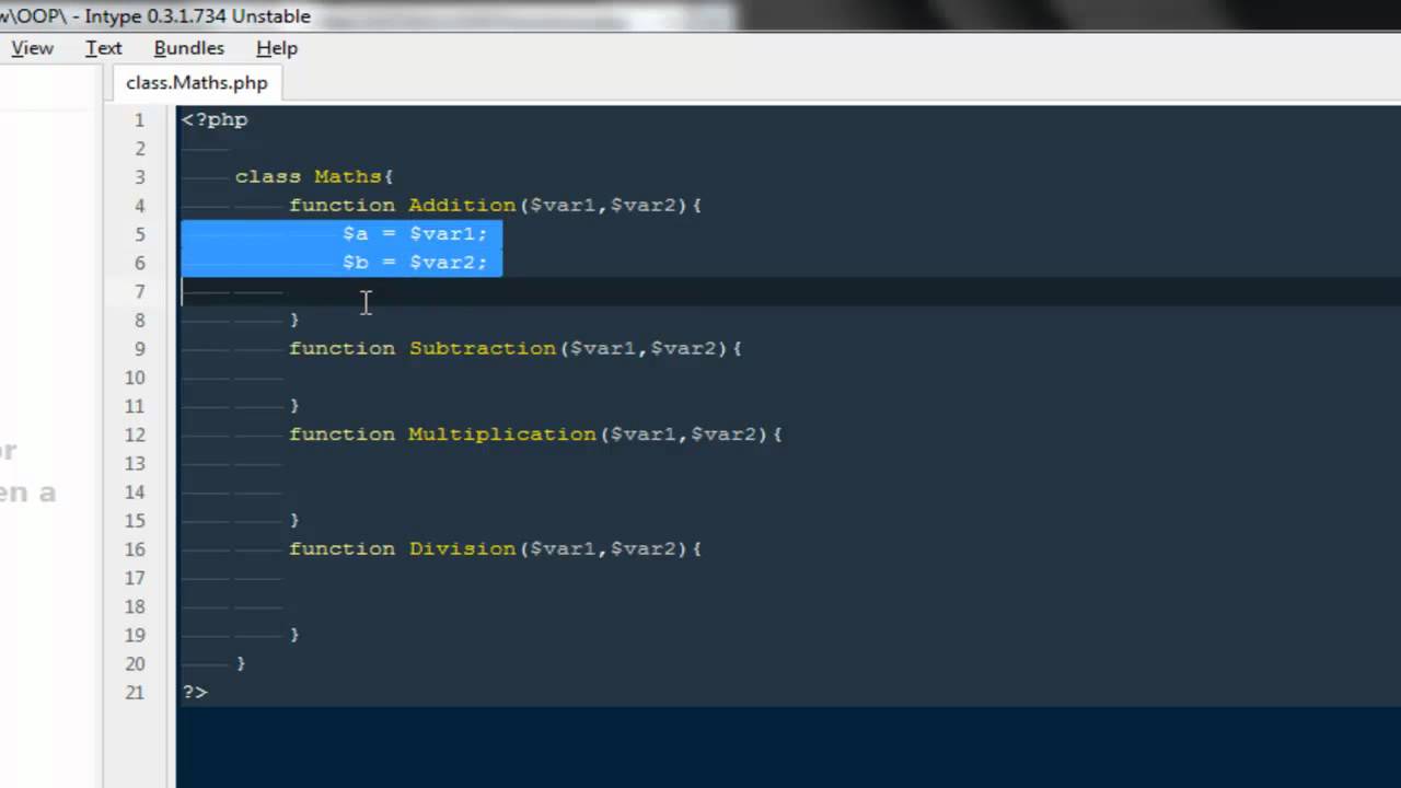 OOP in Php Part 2 :- Writing your first Class