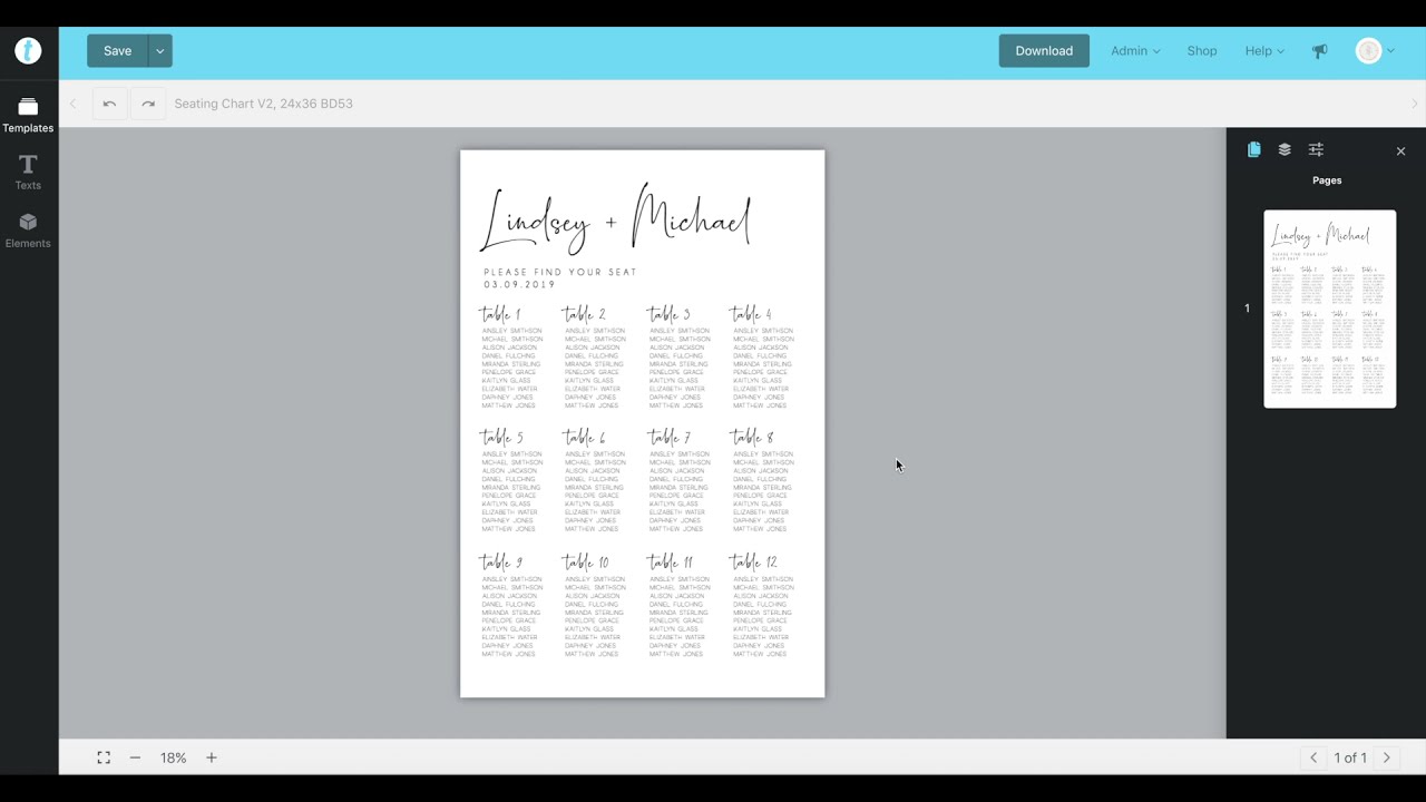 Templett V2: Editing Your Seating Chart & Adding Tables