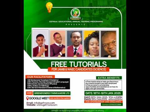 FREE TUTORIALS FOR 2025 GCE,UTME,WAEC & NECO CANDIDATES. #viralshorts #viralshort #viralreels