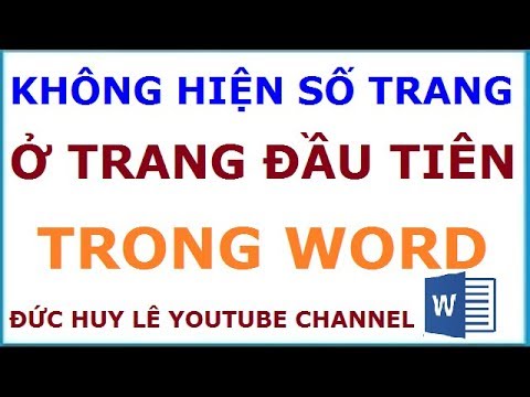 Bỏ đánh số trang đầu trong word 2007, 2010, 2013, 2016