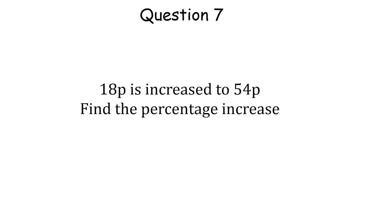Percentage Increase and Decrease Questions with Answers - Melissa Maths