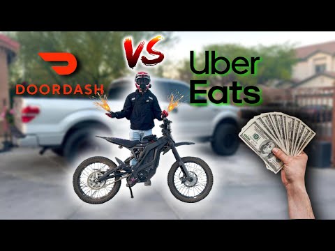 Uber Eats VS. DoorDash on E-Ride Pro/Surron E-Bike POV! // $30PER HOUR! FAST, EASY MONEY!