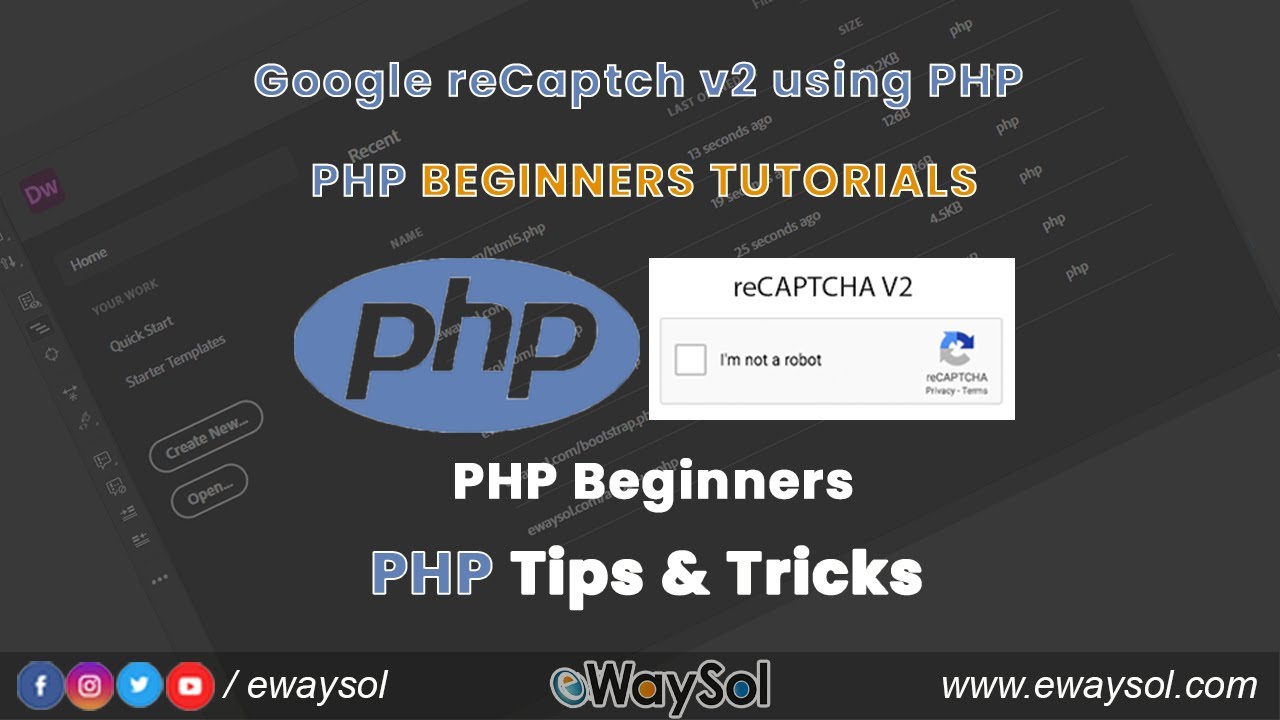 Google reCAPTCHA v2 Integration in PHP | How to use reCAPTCHA for PHP Beginners Tutorials | eWaySol
