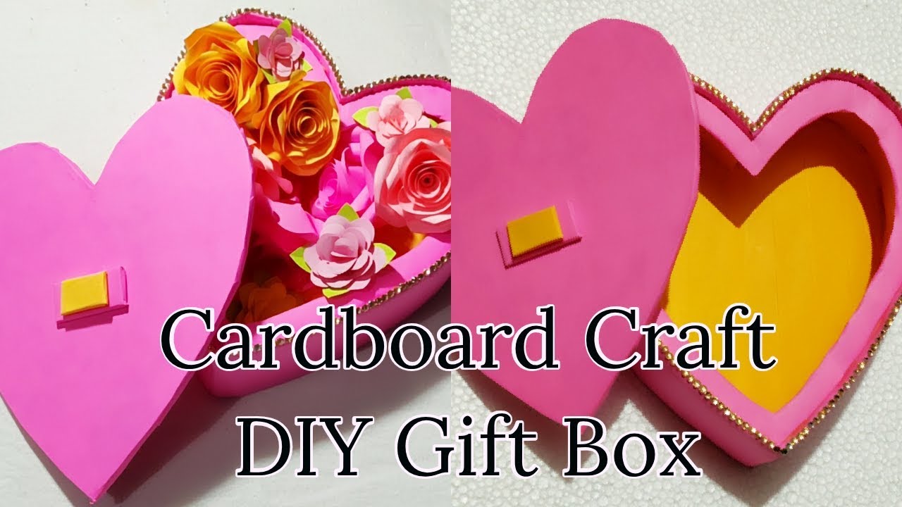 How to make Heart Shaped Cardboard Gift box | Heart Box | Paper Craft | Cardboard Craft