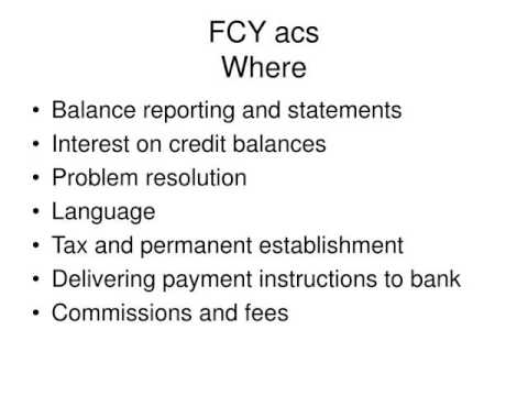Foreign Currency Accounts