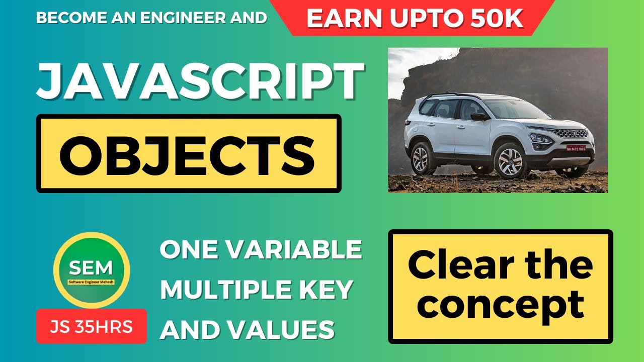 Objects in Javascript: Javascript Tutorial - Introduction to Objects | Software Engineer Mahesh