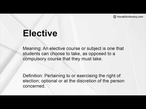 Elective Meaning