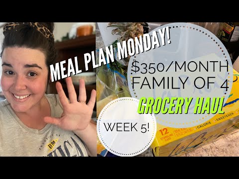$350/month budget Grocery Haul - Meal Plan Monday! Family of 4